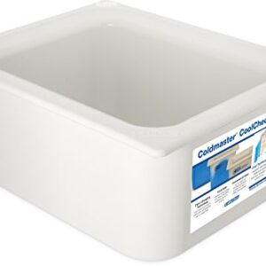 Carlisle CM1101C1402 Coldmaster CoolCheck 6" Deep Half-Size Insulated Cold Food Pan, 6 Quart, Color Changing, White/Blue