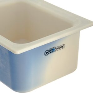 Carlisle CM1101C1402 Coldmaster CoolCheck 6" Deep Half-Size Insulated Cold Food Pan, 6 Quart, Color Changing, White/Blue