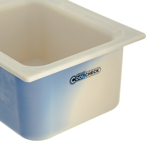 Carlisle CM1101C1402 Coldmaster CoolCheck 6" Deep Half-Size Insulated Cold Food Pan, 6 Quart, Color Changing, White/Blue