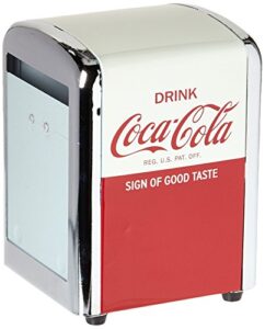 tablecraft coca-cola napkin dispenser, half, red