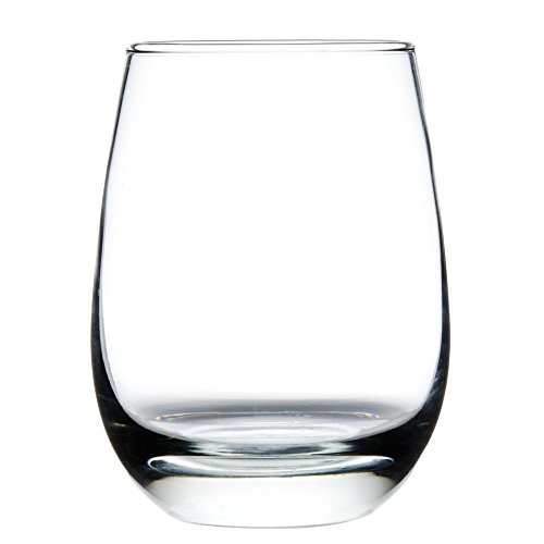 Libbey Stemless 15 oz All Purpose Wine Glass #231, Set of 6 w/ FDL Party Picks