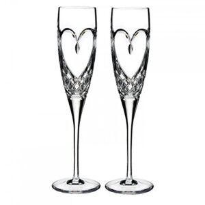 waterford love true love crystal flute pair