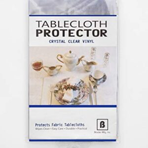 BRODER MFG. INC. Tablecloth Protector Crystal Clear Vinyl (52"x70" Oblong) | Thick, Durable Clear Table/Tablecloth Protector | Perfect for Parties, Special Occasions, Gatherings, and Everyday Use