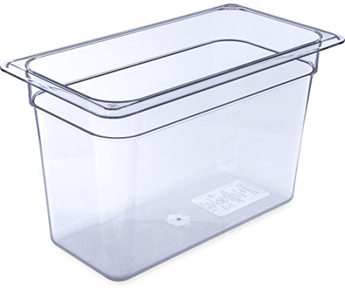 Carlisle FoodService Products Plastic Food Pan 1/3 Size 8 Inches Deep Clear