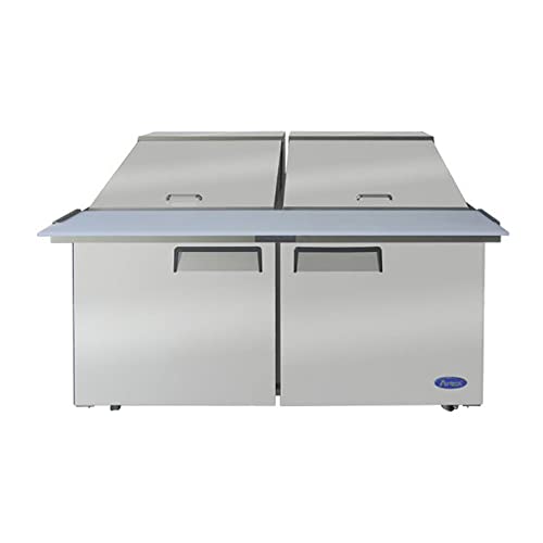 AtosaUSA MSF8307GR 60.20'' 2 Door Counter Height Mega Top Refrigerated Sandwich/Salad Prep Table