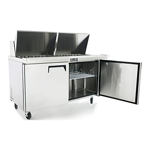 AtosaUSA MSF8307GR 60.20'' 2 Door Counter Height Mega Top Refrigerated Sandwich/Salad Prep Table