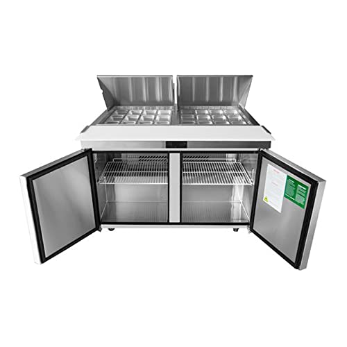 AtosaUSA MSF8307GR 60.20'' 2 Door Counter Height Mega Top Refrigerated Sandwich/Salad Prep Table