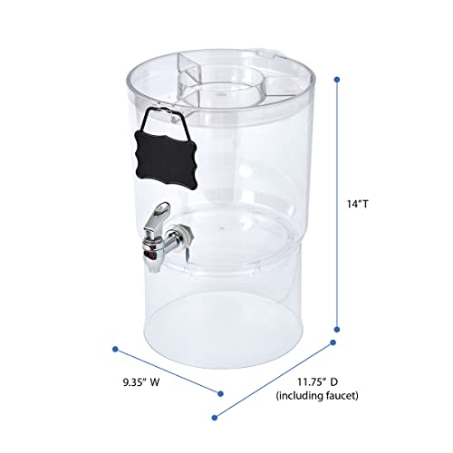 Buddeez Beverage Dispenser With Stand - (2 Count) Stackable 2 Gallon Tritan Clear Drink Dispenser, Large Party Drink Dispenser, Top Lid For Cups & Fruit, (Bonus Chalkboard ID Tag)