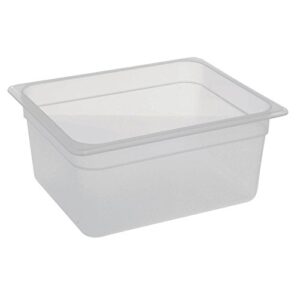 cambro food pan, 1/2 size, 6'' deep, translucent polypropylene, nsf