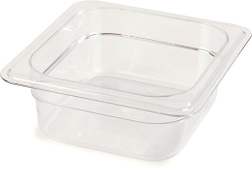 Carlisle FoodService Products 3068307 Plastic Food Pan, 1/6 Size, 2.5 Inches Deep, Clear