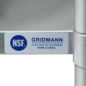 GRIDMANN NSF Stainless Steel Commercial Kitchen Prep & Work Table Plus A 2 Tier Shelf - 72 in. x 12 in.