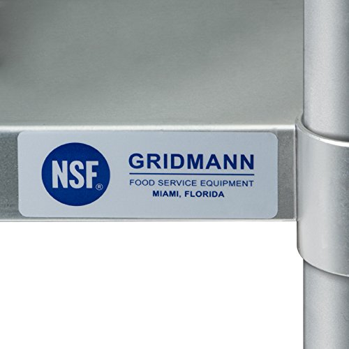 GRIDMANN NSF Stainless Steel Commercial Kitchen Prep & Work Table Plus A 2 Tier Shelf - 72 in. x 12 in.