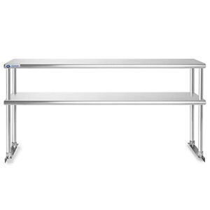 GRIDMANN NSF Stainless Steel Commercial Kitchen Prep & Work Table Plus A 2 Tier Shelf - 72 in. x 12 in.