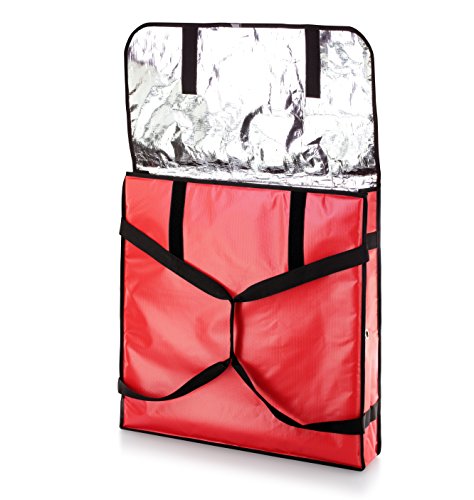 New Star Foodservice 50400 Insulated Pizza Delivery Bag, 24" by 24" by 5", Red