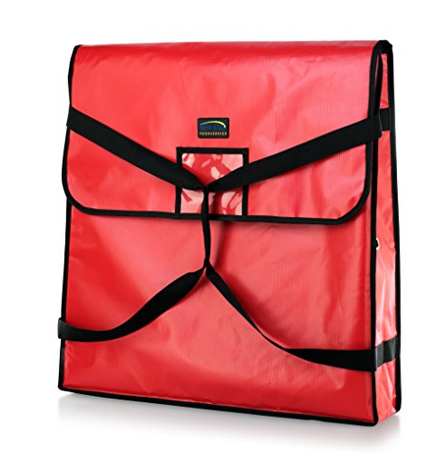 New Star Foodservice 50400 Insulated Pizza Delivery Bag, 24" by 24" by 5", Red