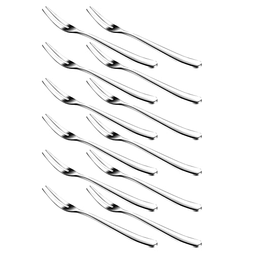 WARMBUY Small Stainless Steel Forks for Cocktail Appetizer Dessert Party, Set of 12