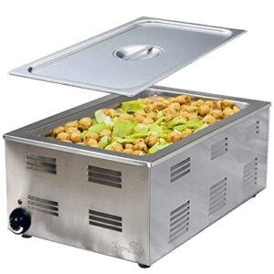 tiger chef food warmer - full size countertop food warmers - commercial electric steam table for buffet - includes steam table pan cover