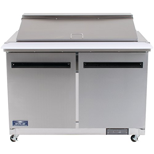 Arctic Air AMT48R 48.25 Inch 2-Door Mega Top Refrigerated Sandwich/Salad Prep Table With Refrigerated Base, 115v