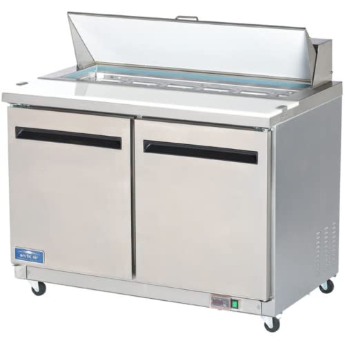 Arctic Air AMT48R 48.25 Inch 2-Door Mega Top Refrigerated Sandwich/Salad Prep Table With Refrigerated Base, 115v