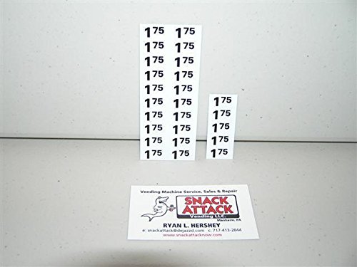 (25) SNACK VENDING MACHINE $1.75 / $1.70 PRICE LABELS - Free Ship!