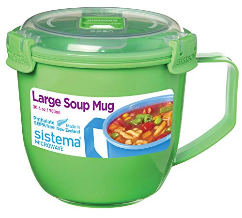 Sistema To Go Collection Soup Mug, Large, 1 Count, Colors may vary, 900 milliliters