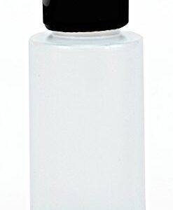 Vivaplex, 12, Clear, 2 oz, Plastic Squeeze Bottles, with Black Flip Top Caps