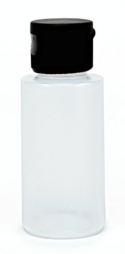 Vivaplex, 12, Clear, 2 oz, Plastic Squeeze Bottles, with Black Flip Top Caps