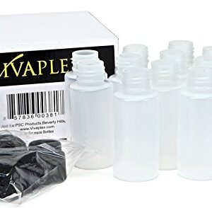 Vivaplex, 12, Clear, 2 oz, Plastic Squeeze Bottles, with Black Flip Top Caps