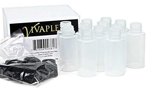 Vivaplex, 12, Clear, 2 oz, Plastic Squeeze Bottles, with Black Flip Top Caps