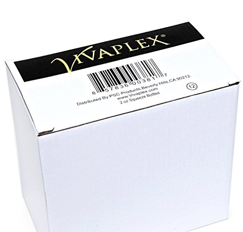 Vivaplex, 12, Clear, 2 oz, Plastic Squeeze Bottles, with Black Flip Top Caps