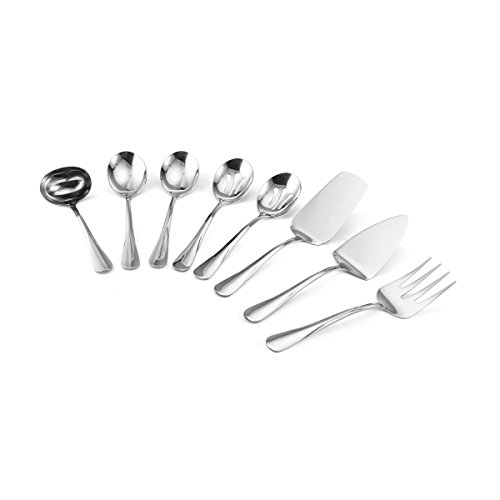 Gourmet Basics by Mikasa Kaylee 8-Piece Stainless Steel Hostess Serving Utensil Set