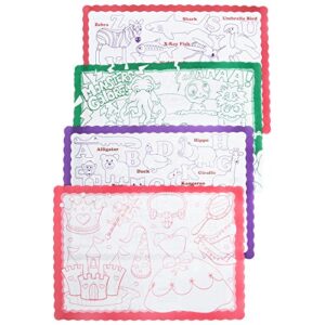 50 kids color me design placemat, activity, paper, disposable, party time, restaurant, home dining