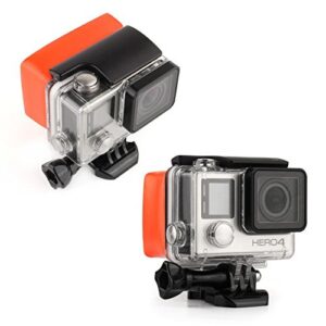 SOONSUN Floaty Backdoor Case Cover with Adhesive Sticker Mount for GoPro Hero 3+ Hero 4 Standard Waterproof Housing Case