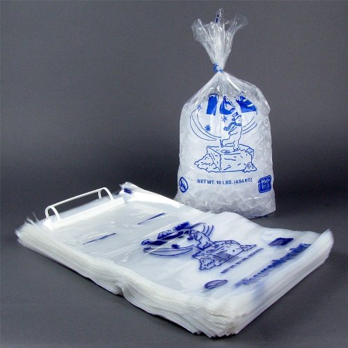 TableTop King 20 lb. Wicketed Ice Bag with Handle - 500/Case