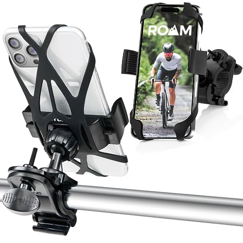 Roam Bike Phone Mount - Motorcycle Phone Mount- 360° Rotation with Universal Handlebar Fit for Bikes, Motorcycles, Scooters, Strollers - Phone Holder For Bike Compatible w/iPhone & Android Cell Phones