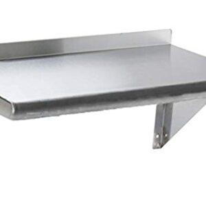 Stainless Steel Wall Mount Shelf 12 x 30 - NSF - Heavy Duty