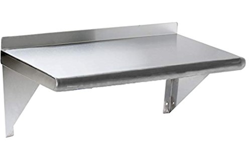 Stainless Steel Wall Mount Shelf 12 x 30 - NSF - Heavy Duty