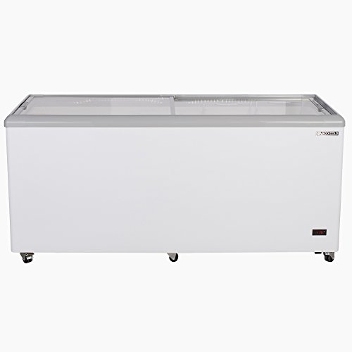 Maxx Cold MXF71F Sliding Glass Top Mobile Ice Cream Display Freezer Equipped with 5 Baskets, White