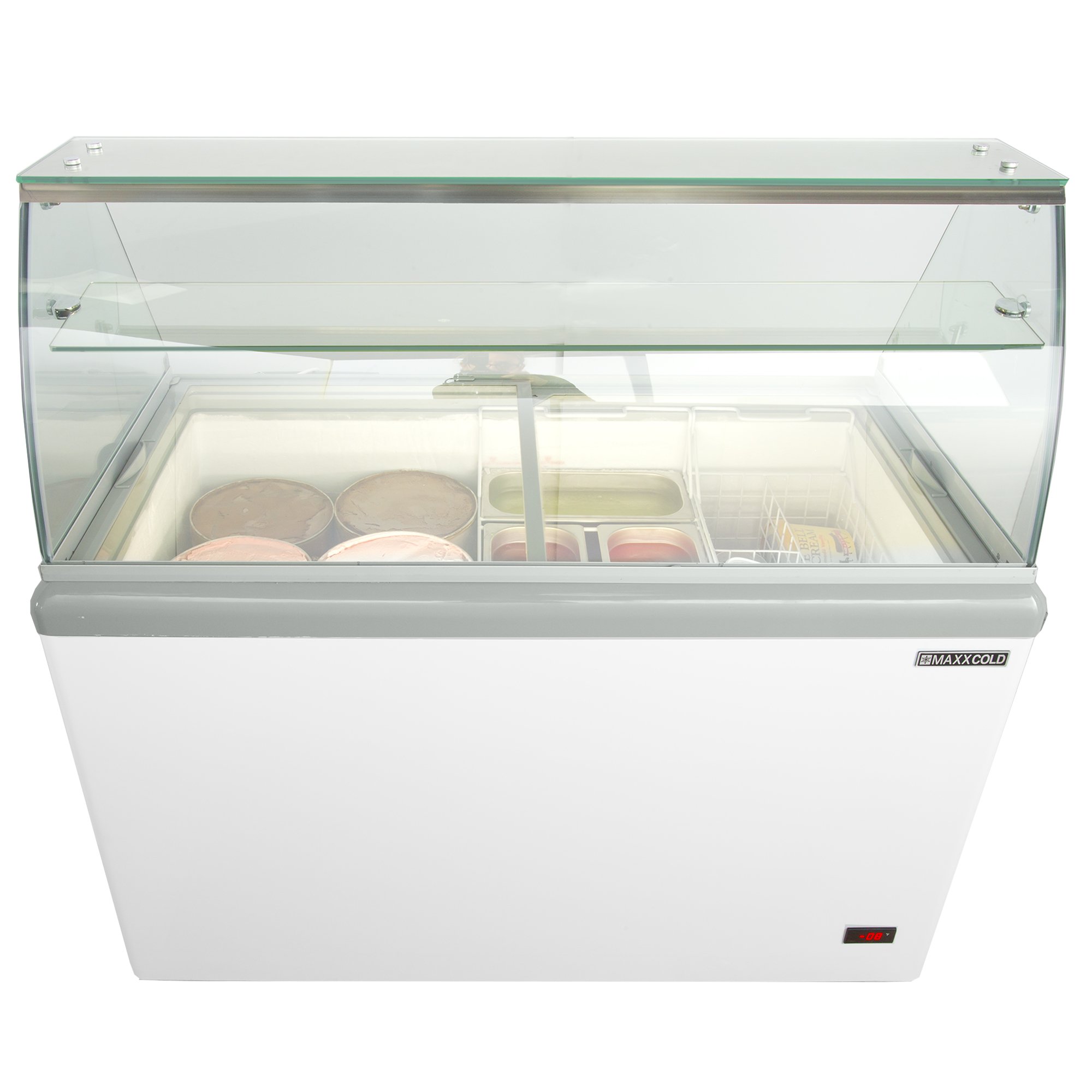 MAXX Cold MXDC-8 Commercial Ice Cream Dipping Cabinet Freezer, White