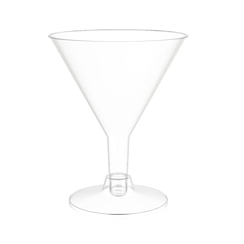 Plastic Martini Glasses - 30 Pack 5 Oz. - Crystal Clear Disposable Martini Glasses With Stem - Cocktail Glasses - Ideal For Weddings, Birthdays, And Parties - Perfect For Appetizers And Desserts