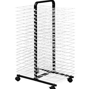 American Educational Products A-C1168 Drying Rack on Wheels, 40 Shelf, 7" Height, 18" Wide, 48" Length