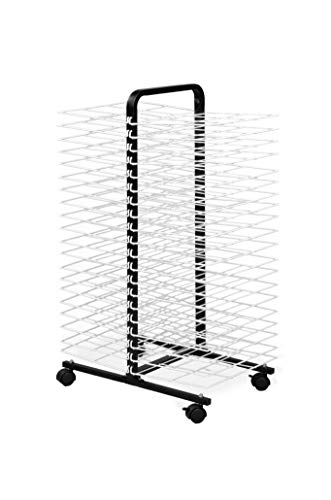 American Educational Products A-C1168 Drying Rack on Wheels, 40 Shelf, 7" Height, 18" Wide, 48" Length