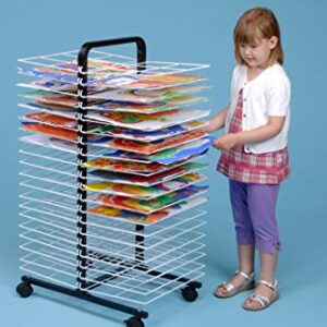 American Educational Products A-C1168 Drying Rack on Wheels, 40 Shelf, 7" Height, 18" Wide, 48" Length