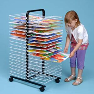 American Educational Products A-C1168 Drying Rack on Wheels, 40 Shelf, 7" Height, 18" Wide, 48" Length