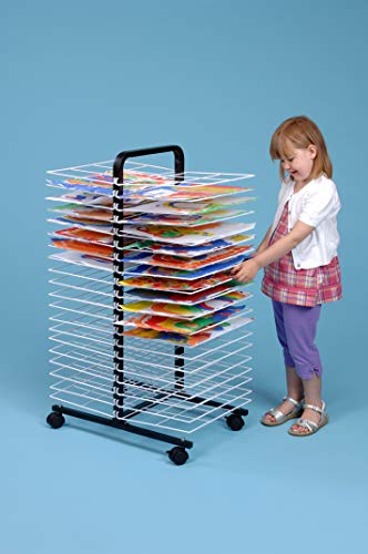 American Educational Products A-C1168 Drying Rack on Wheels, 40 Shelf, 7" Height, 18" Wide, 48" Length