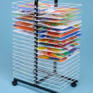 American Educational Products A-C1168 Drying Rack on Wheels, 40 Shelf, 7" Height, 18" Wide, 48" Length