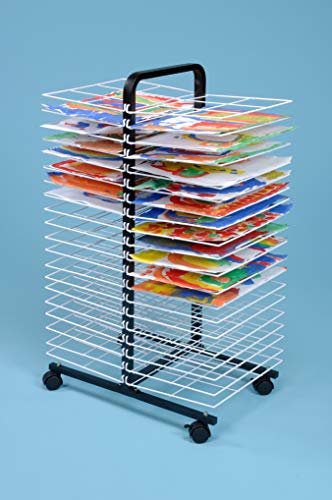 American Educational Products A-C1168 Drying Rack on Wheels, 40 Shelf, 7" Height, 18" Wide, 48" Length