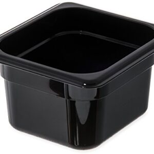 Carlisle FoodService Products 3068403 Plastic Food Pan, 1/6 Size, 4 Inches Deep, Black (Pack of 6)