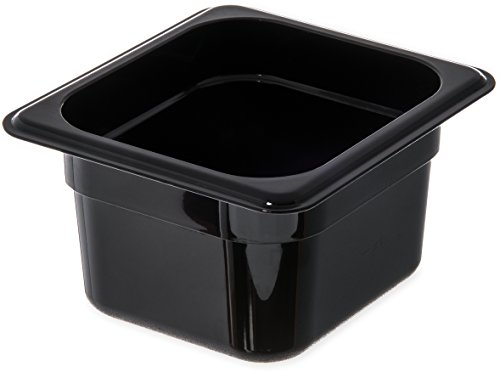 Carlisle FoodService Products 3068403 Plastic Food Pan, 1/6 Size, 4 Inches Deep, Black (Pack of 6)