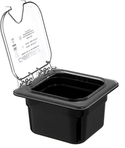 Carlisle FoodService Products 3068403 Plastic Food Pan, 1/6 Size, 4 Inches Deep, Black (Pack of 6)